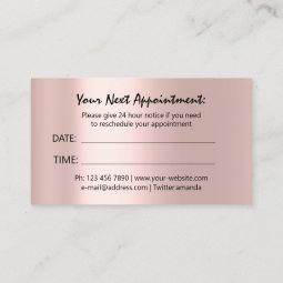Modern Appointment Card Pink Rose Custom Logo | Zazzle