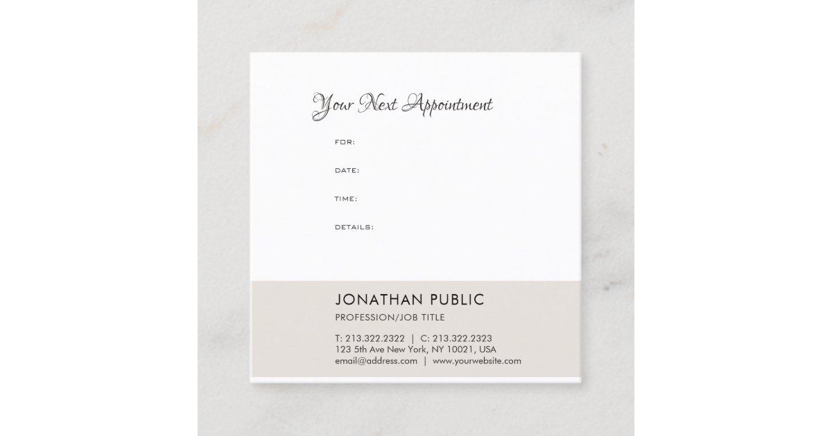 Modern Appointment Reminder Elegant Template | Zazzle