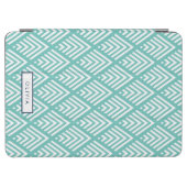 Modern Aqua and White Chevron Diamond Pattern iPad Air Cover | Zazzle
