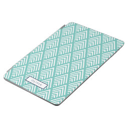 Modern Aqua and White Chevron Diamond Pattern iPad Air Cover | Zazzle