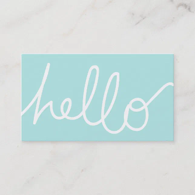 Modern Aqua Lattice Hello Professional Business Card | Zazzle