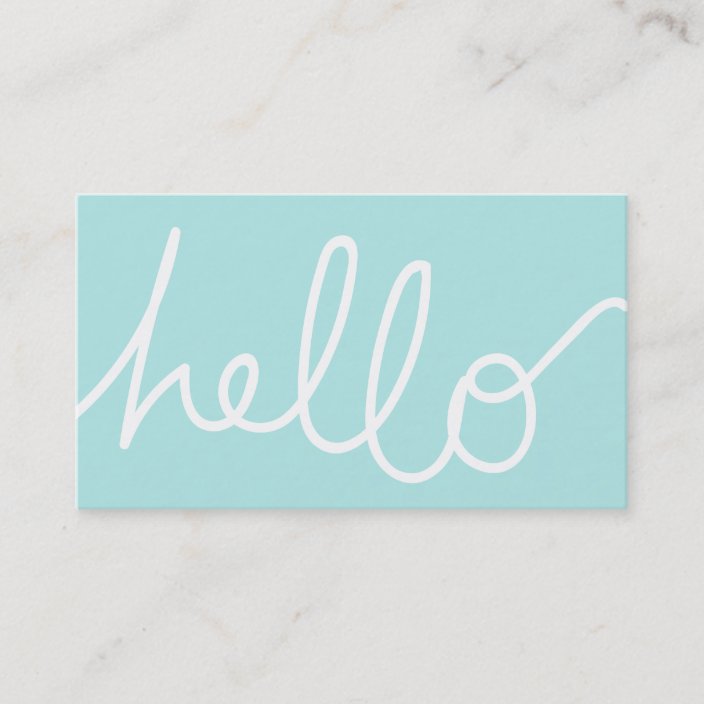 Modern Aqua Lattice Hello Professional Business Card | Zazzle.com