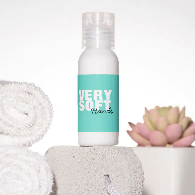 Modern Aqua Minimal Typography Very Soft Hands Hand Lotion | Zazzle