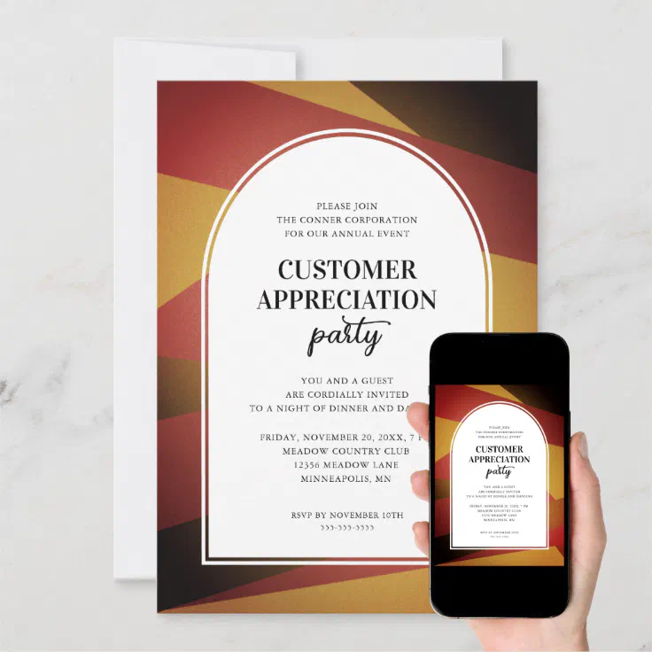 Modern Arch Customer Appreciation Party Invitation | Zazzle