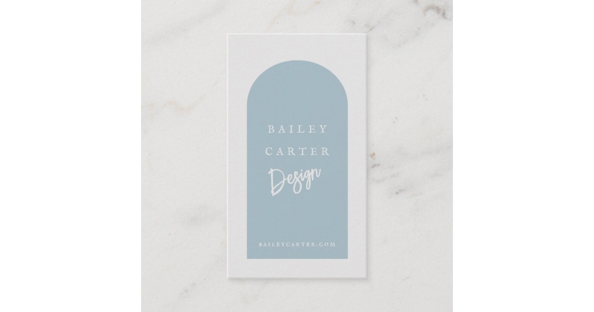 Modern Arch Designer Dusty Blue Business Card | Zazzle