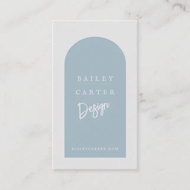 Modern Arch Designer Dusty Blue Business Card | Zazzle