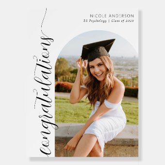 Modern Arch Graduate Photo Congratulations Banner Foam Board | Zazzle