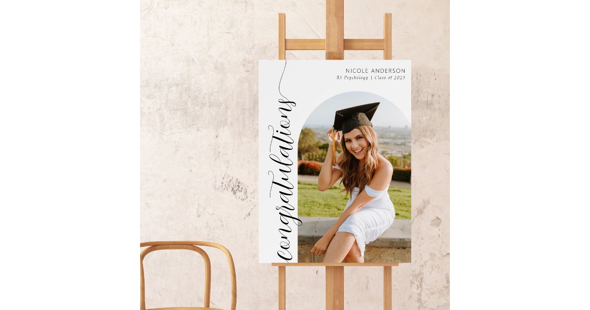 Modern Arch Graduate Photo Congratulations Banner Foam Board | Zazzle