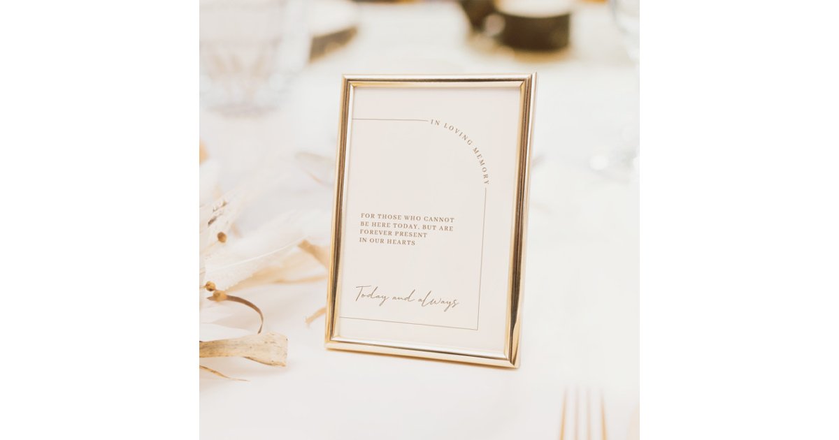 Modern Arch In Loving Memory Poster | Zazzle