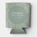 Modern Arch Line Art Sage Green Baby Shower Custom Can Cooler | Zazzle