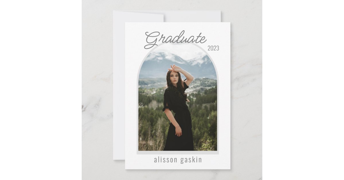 Modern Arch Photo grad announcement | Zazzle