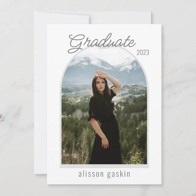 Modern Arch Photo grad announcement | Zazzle