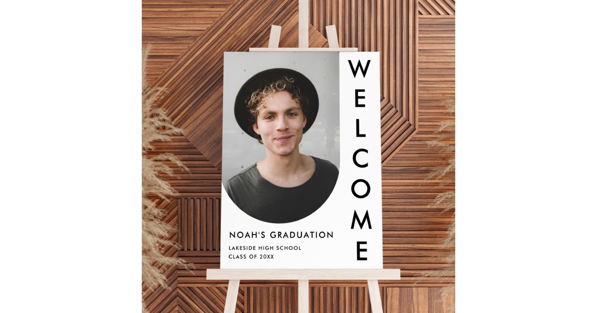 Modern Arch Photo Graduation Welcome Sign | Zazzle