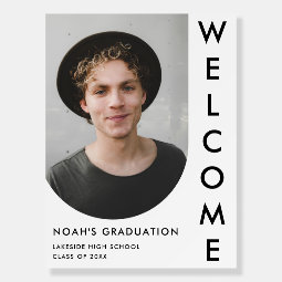 Modern Arch Photo Graduation Welcome Sign | Zazzle