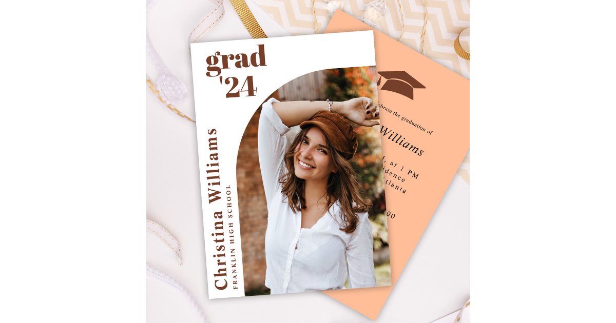 Modern Arch Photo High School Graduation Party Invitation | Zazzle