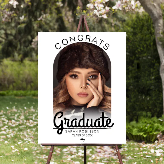 Modern Arch Photo Minimal Graduation Welcome Foam Board | Zazzle