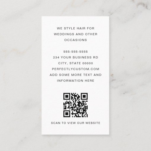 Modern arch photo thin border QR code white Business Card | Zazzle