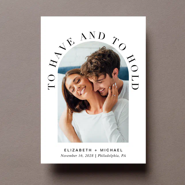Modern Arch Photo Wedding Invitation | Zazzle