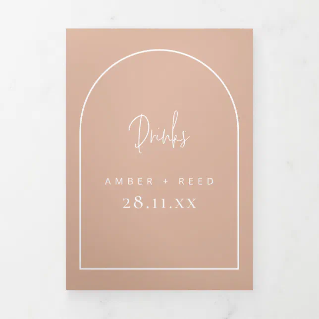 Modern Arch Signature Cocktail Drinks Menu Wedding | Zazzle