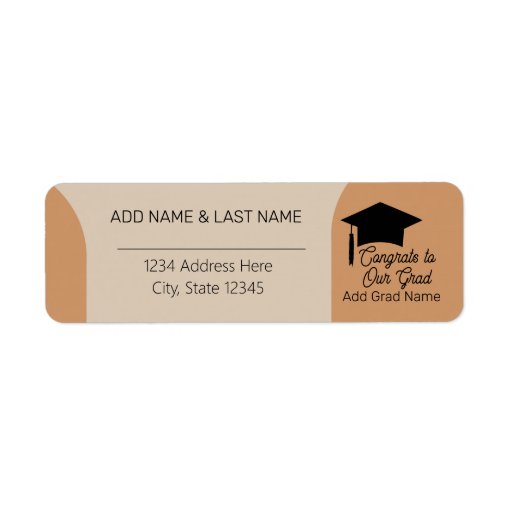 Modern Arch Terracotta Grad Shoutout Label | Zazzle