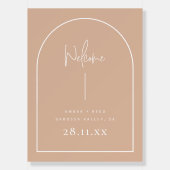 Modern Arch Terracotta Script Wedding Welcome Sign | Zazzle