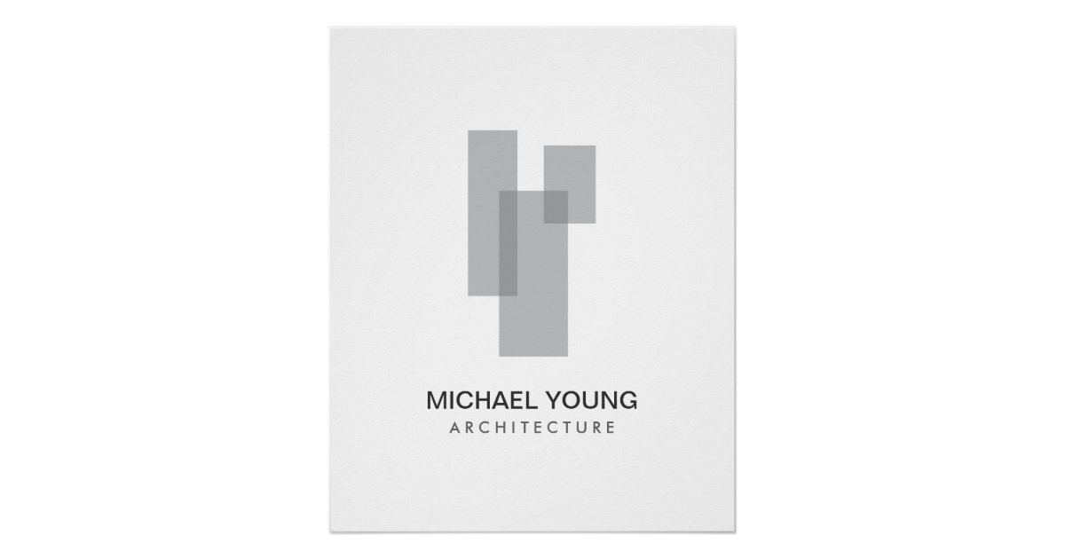 Modern Architectural Blocks Logo Download Poster | Zazzle