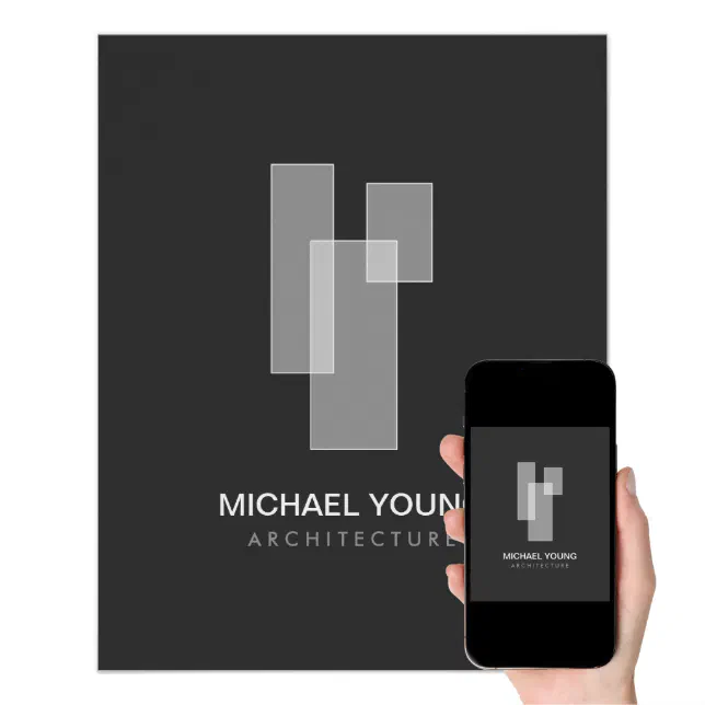 Modern Architectural Blocks Logo Download Poster | Zazzle