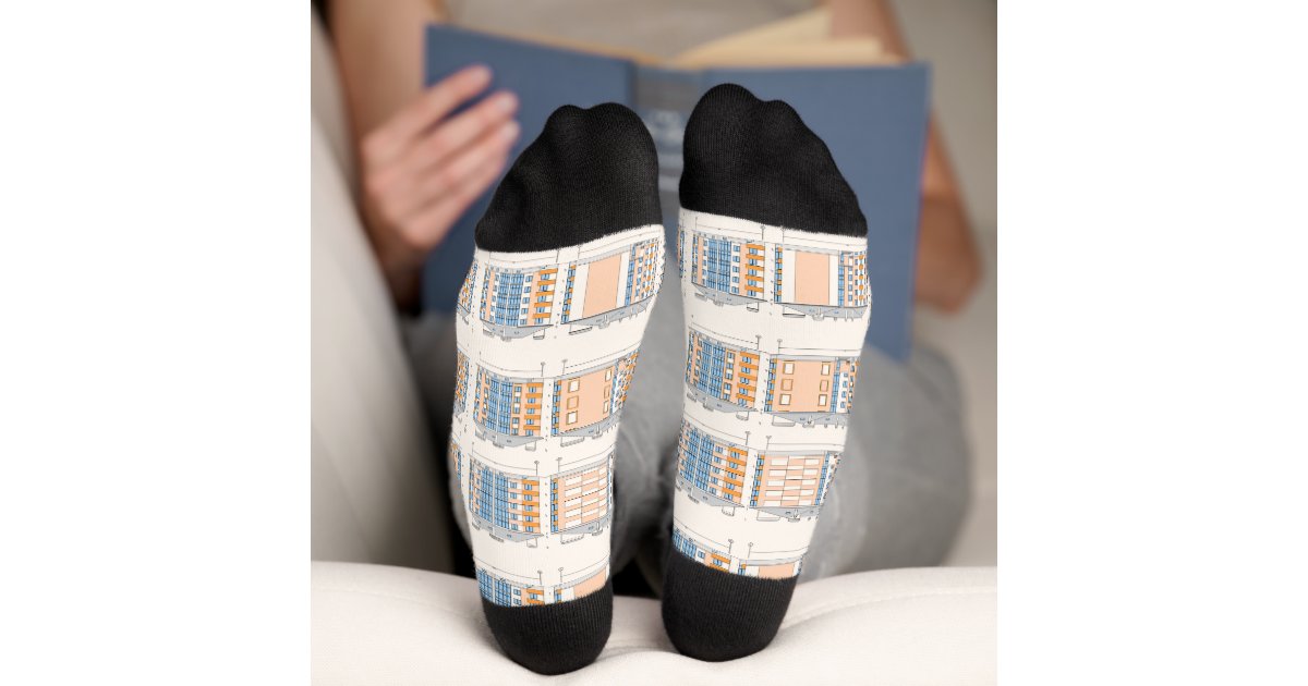 Modern Architectural Blueprint Socks | Zazzle