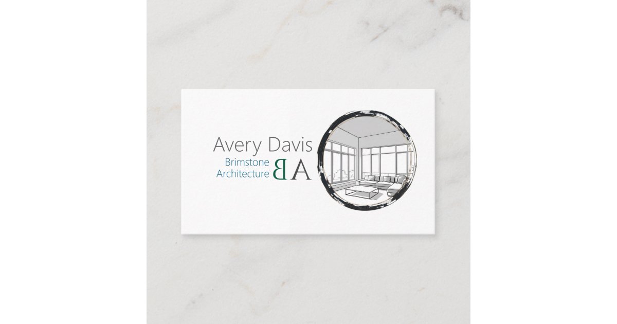 Modern Architectural Sketch Monogram Business Card | Zazzle