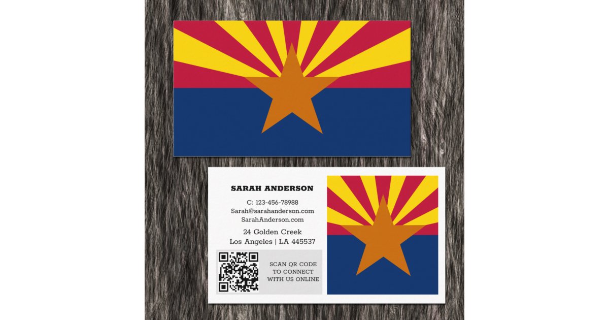 Modern Arizona Business Card, Arizona Flag / USA Business Card | Zazzle