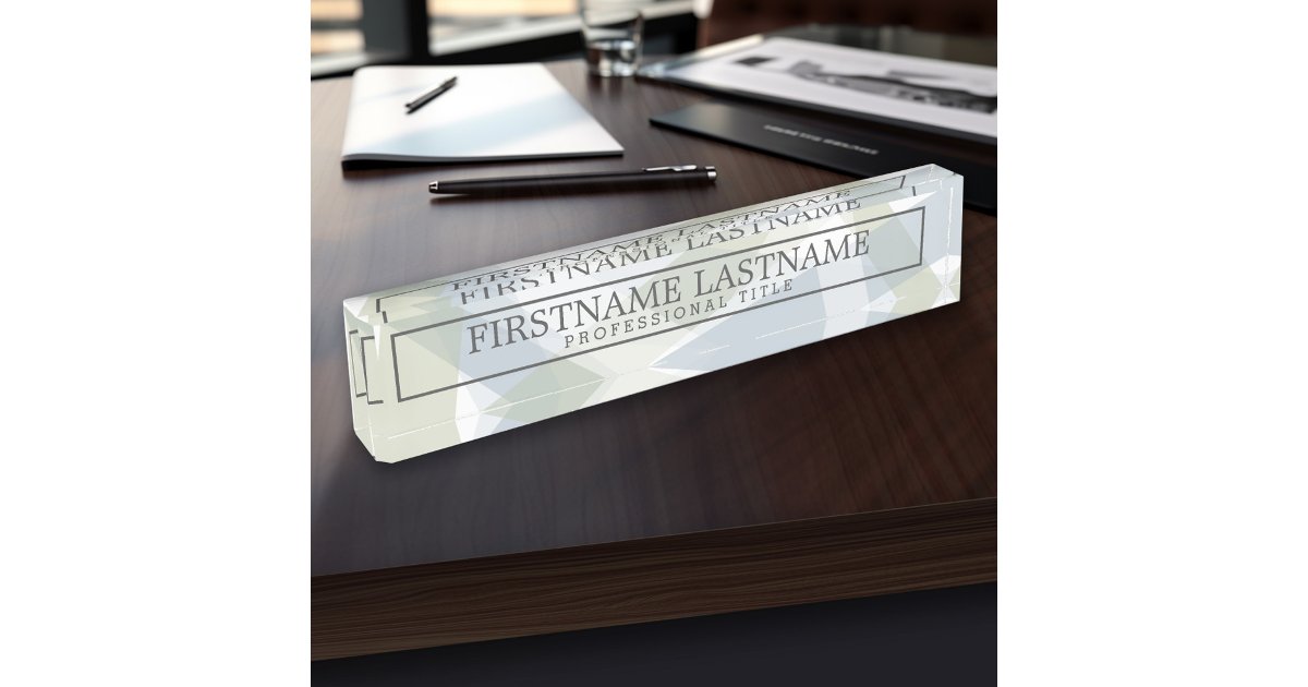 Modern Art Abstract with Name & Professional Title Nameplate | Zazzle