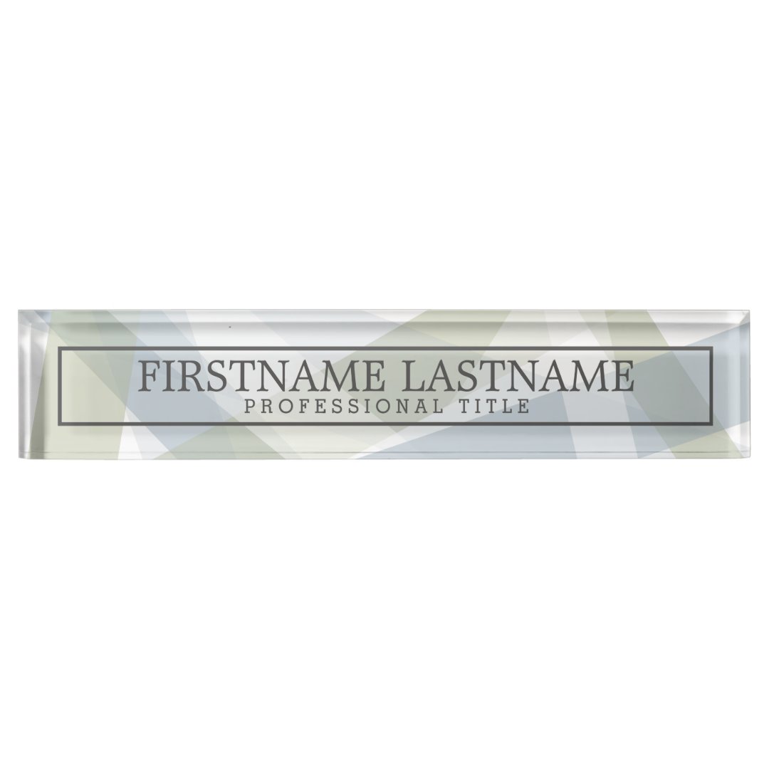 Modern Art Abstract with Name & Professional Title Nameplate | Zazzle