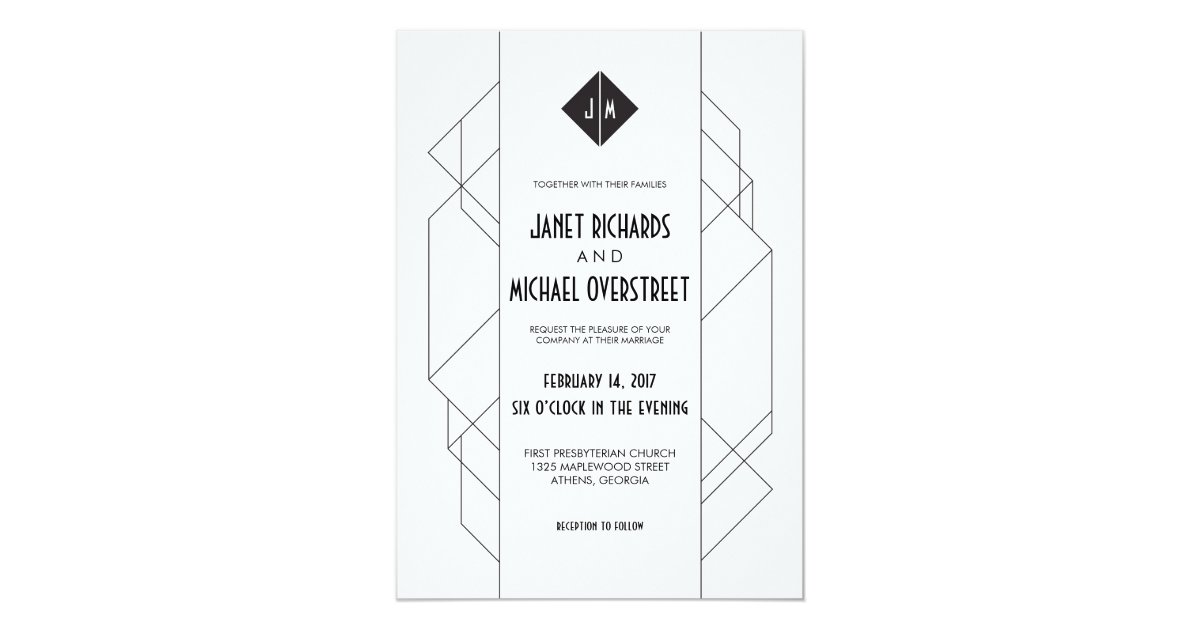 Modern Art Deco Invitation | Zazzle.com