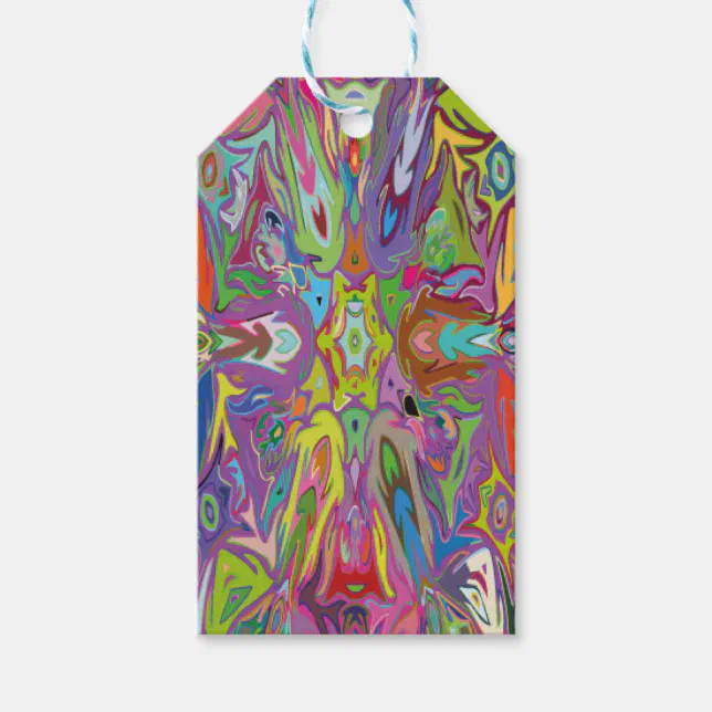 Modern Art Deco Multi-color For clothes and decor Gift Tags | Zazzle