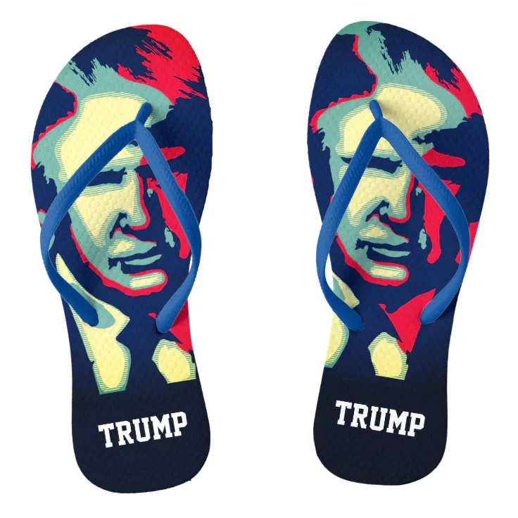 Modern Art Donald Trump Flip Flops | Zazzle