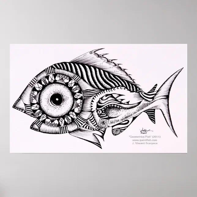 Modern Art Fish Poster / Design, Geometrica from V | Zazzle