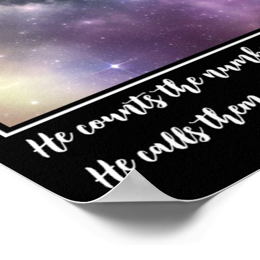 Modern Art Galaxy Sky Bible Verse Poster | Zazzle