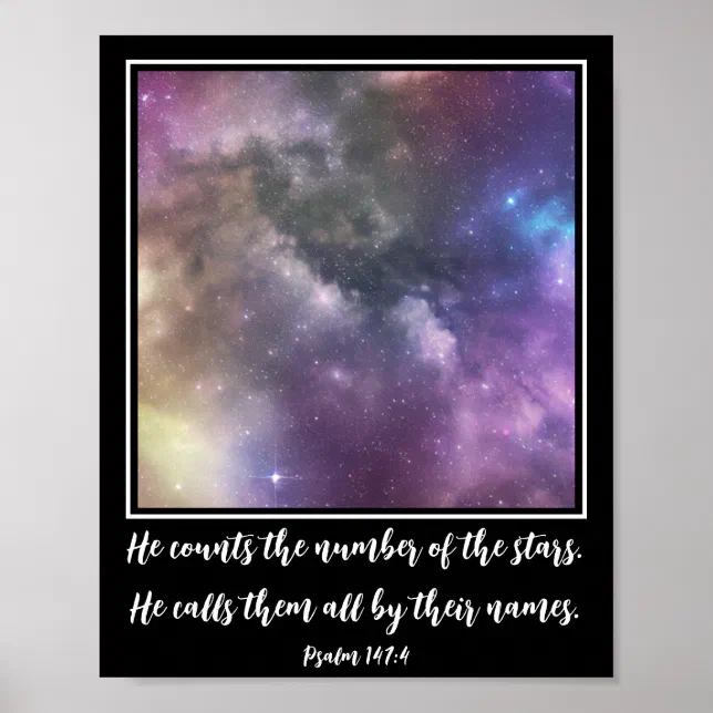 Modern Art Galaxy Sky Bible Verse Poster | Zazzle