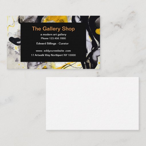 Modern Art Gallery Design Business Card | Zazzle