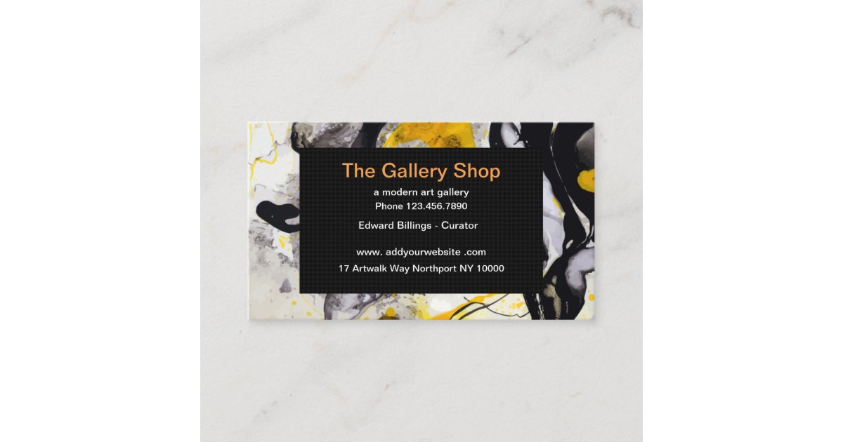 Modern Art Gallery Design Business Card | Zazzle