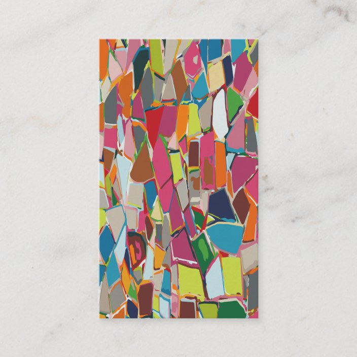 Modern Art Geometric Deco Multi-color Business Card | Zazzle.com