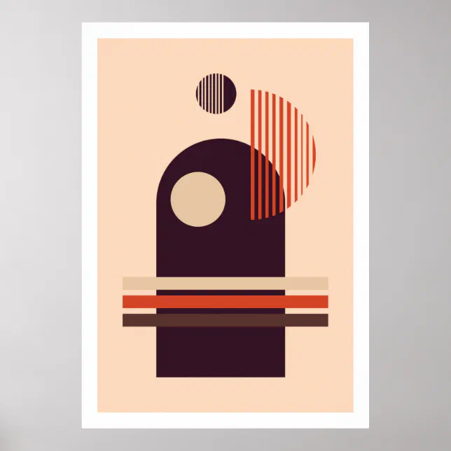 Modern art-geometric shapes composition 1 poster | Zazzle