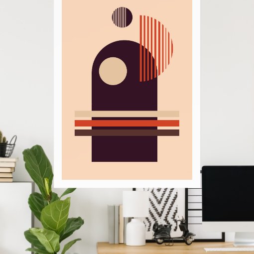 Modern art-geometric shapes composition 1 poster | Zazzle