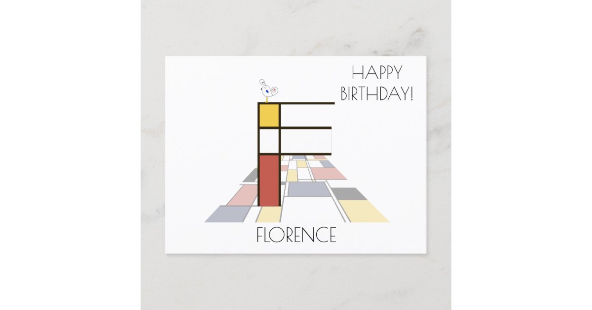 Modern Art Style Monogram. Letter F Postcard | Zazzle