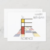 Modern Art Style Monogram. Letter F Postcard | Zazzle