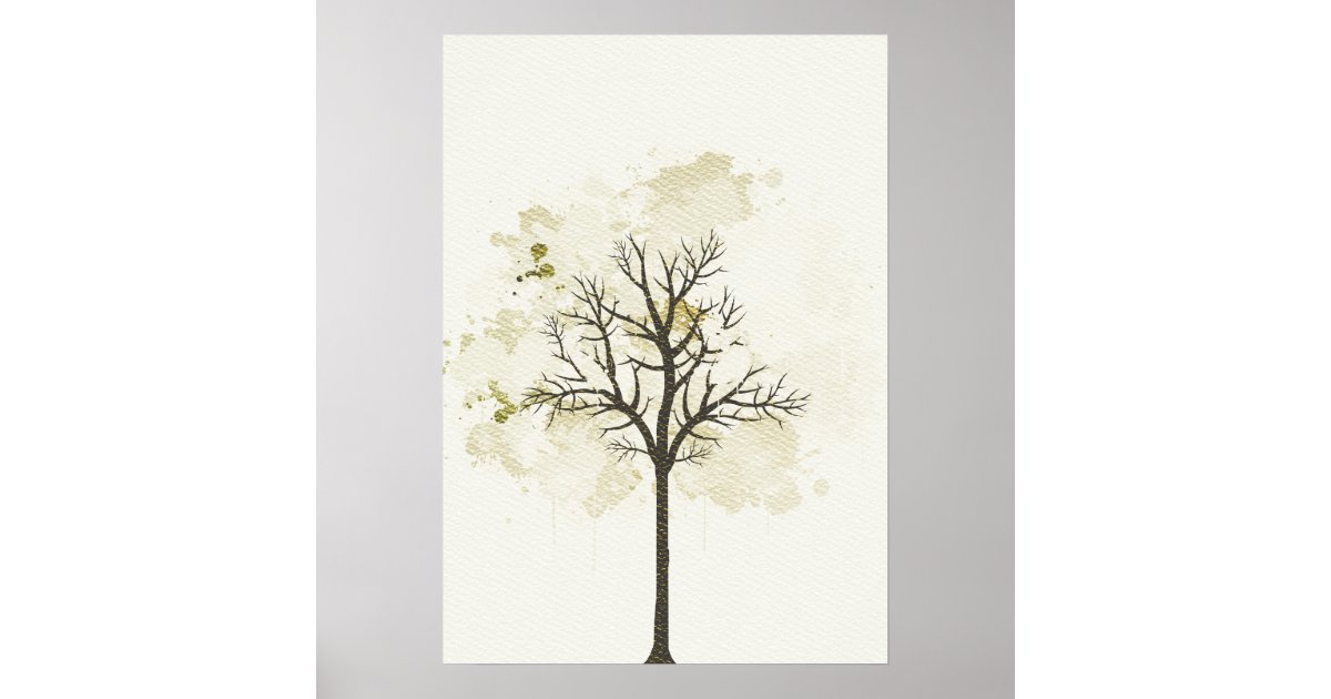 Modern art tree poster | Zazzle