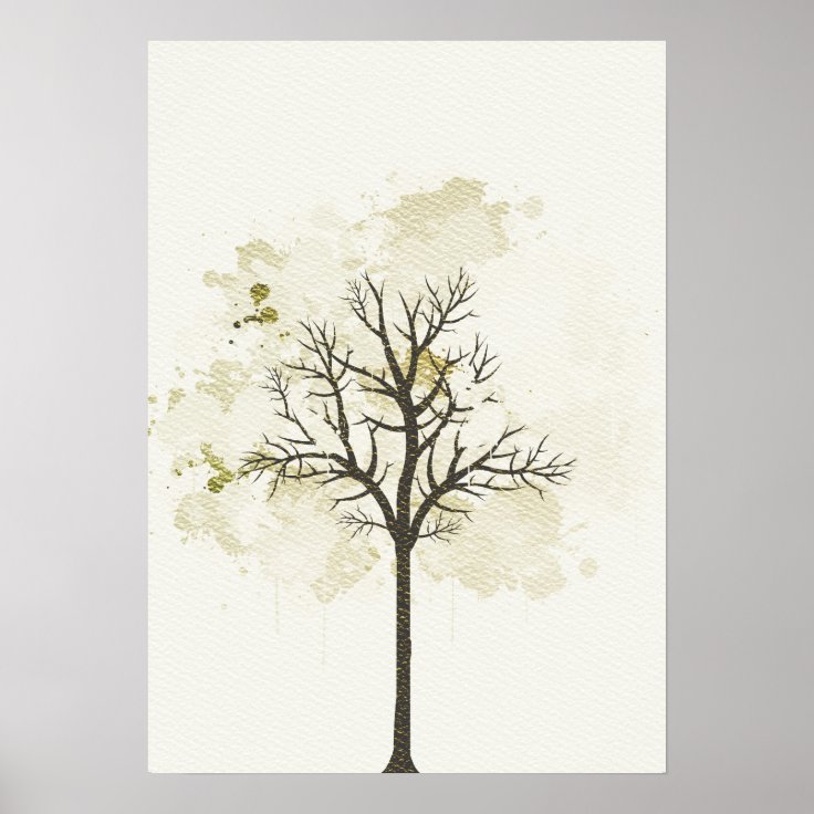 Modern art tree poster | Zazzle