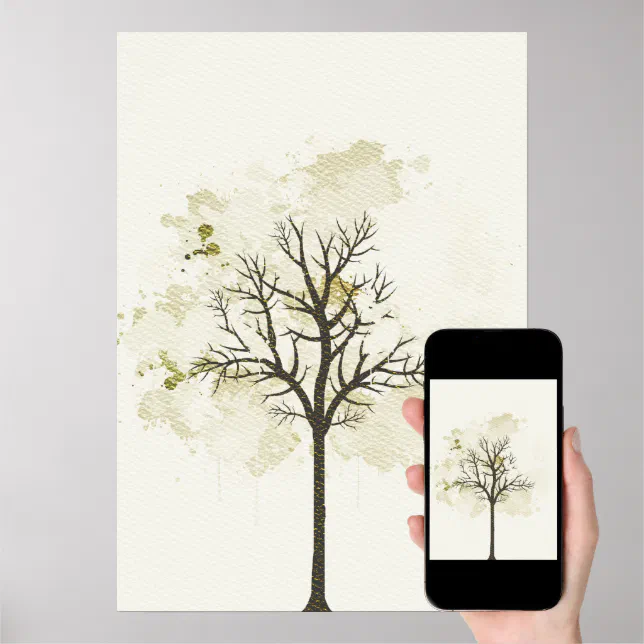 Modern art tree poster | Zazzle