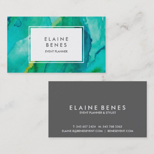 Modern Art Turquoise Business card | Zazzle