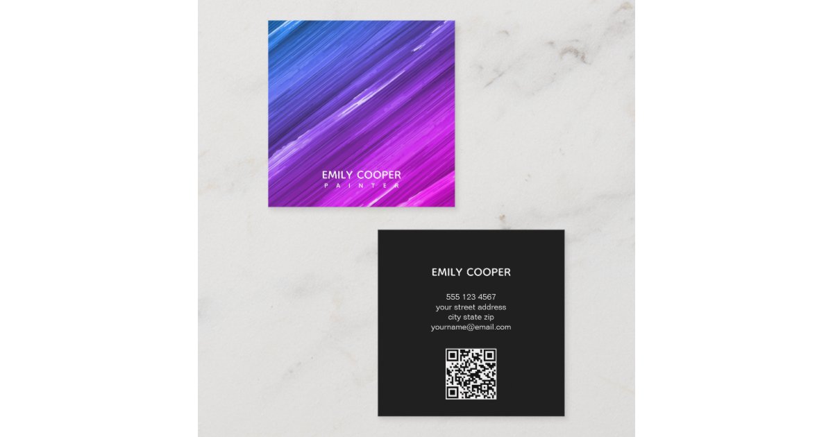 Modern Artist Painter Artwork Studio Calling Card | Zazzle